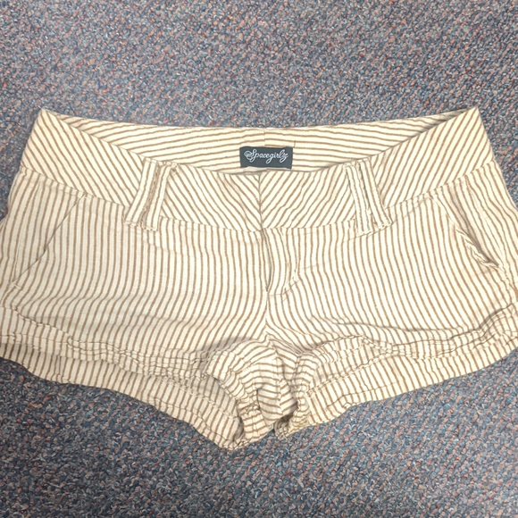 Spacegirlz | Shorts | Spacegirlz Size 9 Shorts Cream With Brown Stripes ...